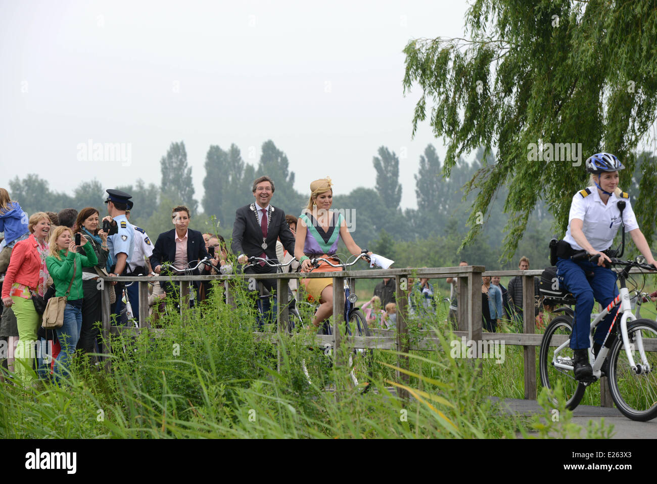 Queen Maxima of The Netherlands at the opening of Maximapark at ...