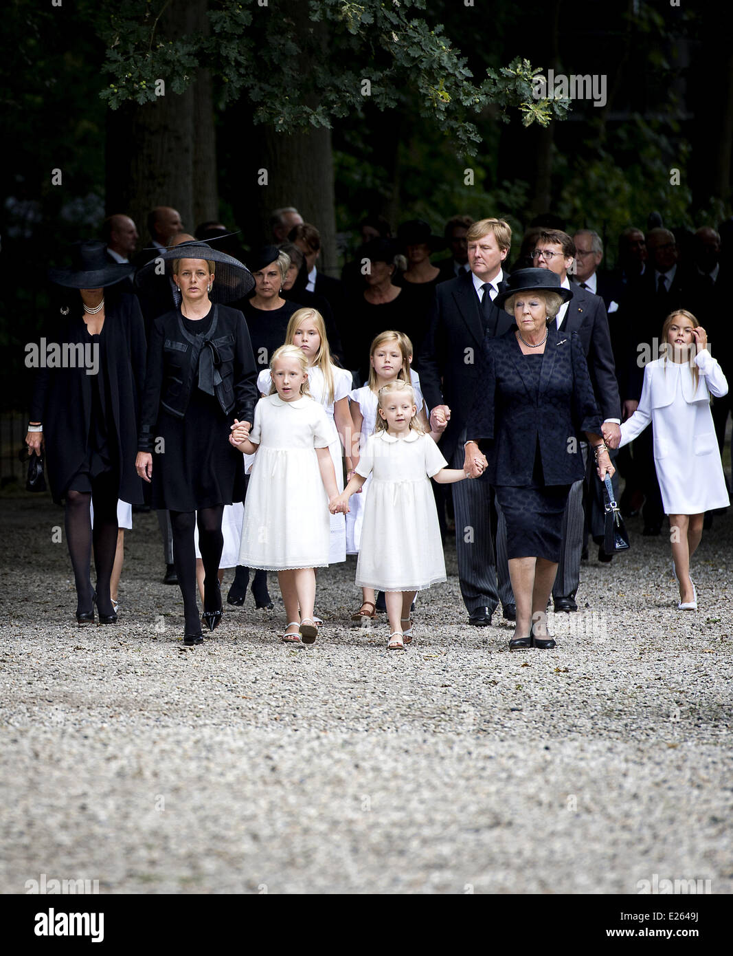 Funeral of Prince Friso at the Stulpkerk in Lage Vuursche. Princess ...