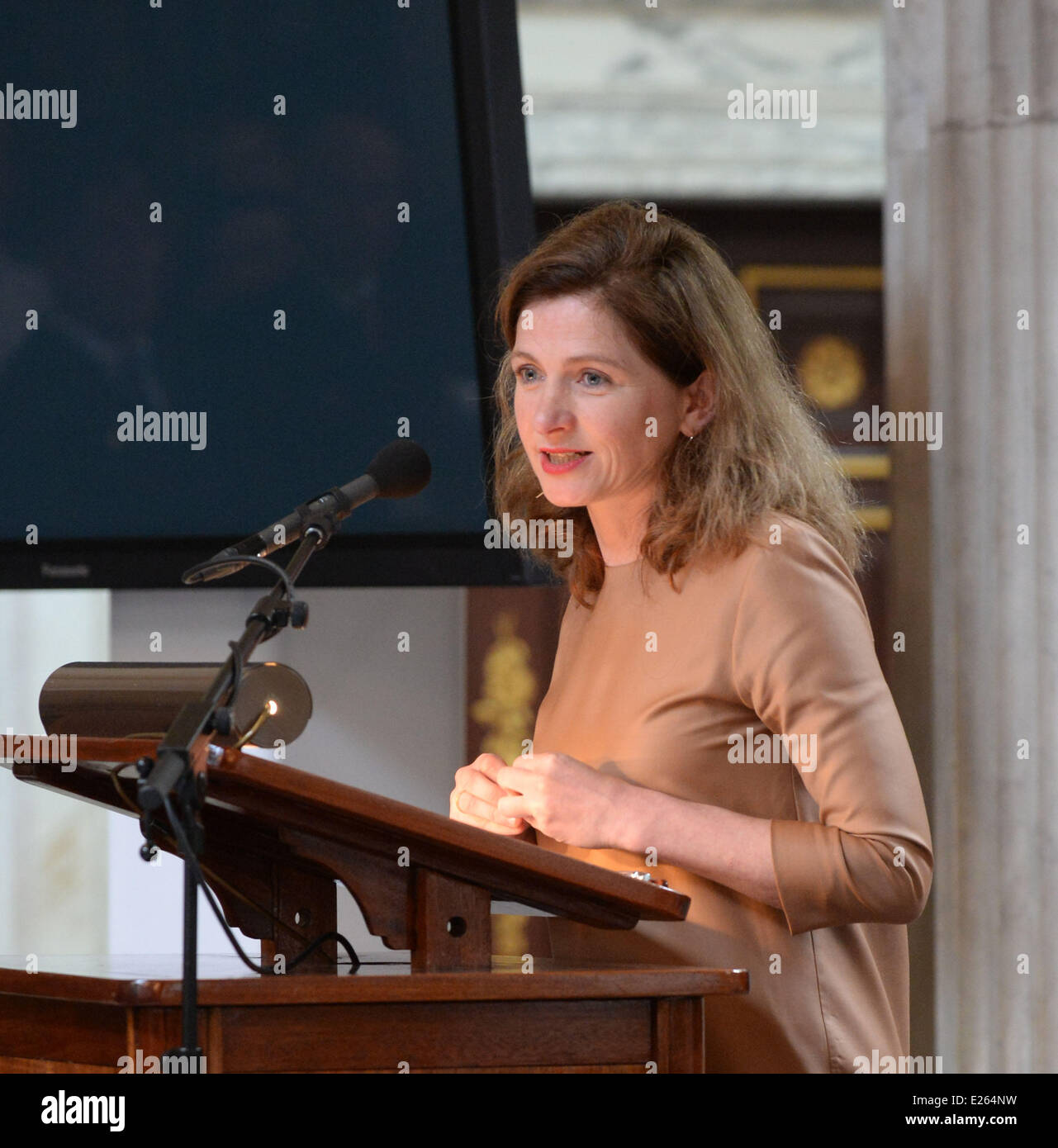 Princess Beatrix leaving the opening of the exhibition ''Palace and the ...