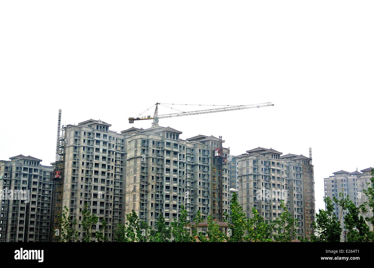 Construction site new building work Xian city Shaanxi Province, PRC ...