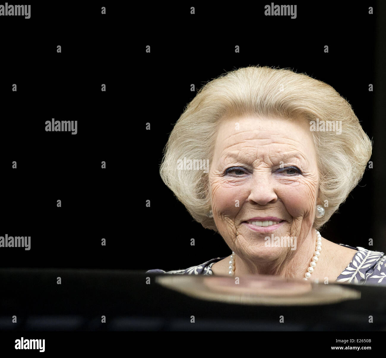 Princess Beatrix leaving the opening of the exhibition ''Palace and the ...