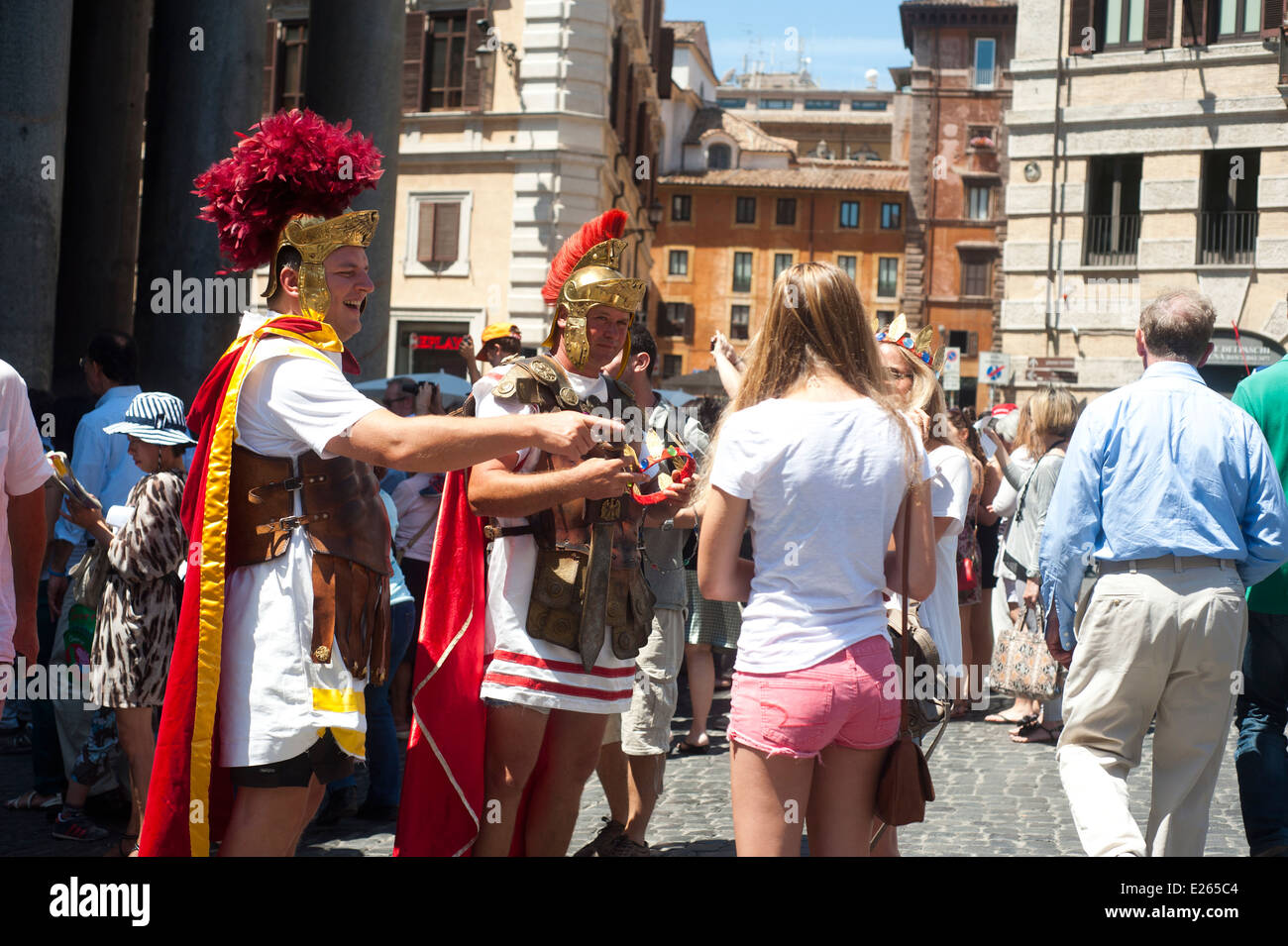 Rome Italy 2014 - Men dressed as gladiators by the Pantheon Stock Photo ...