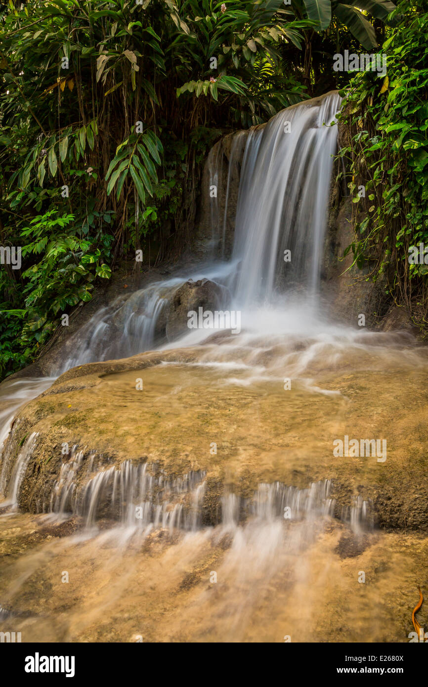 A waterfall at the Turtle River Falls near Ocho Rios, Jamaica Stock ...