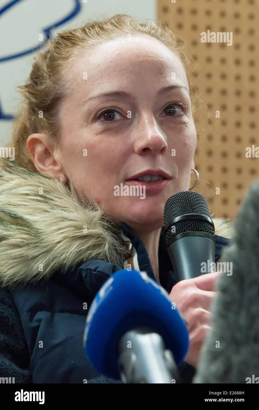 Florence Cassez who has been released from prison in Mexico, gives a ...