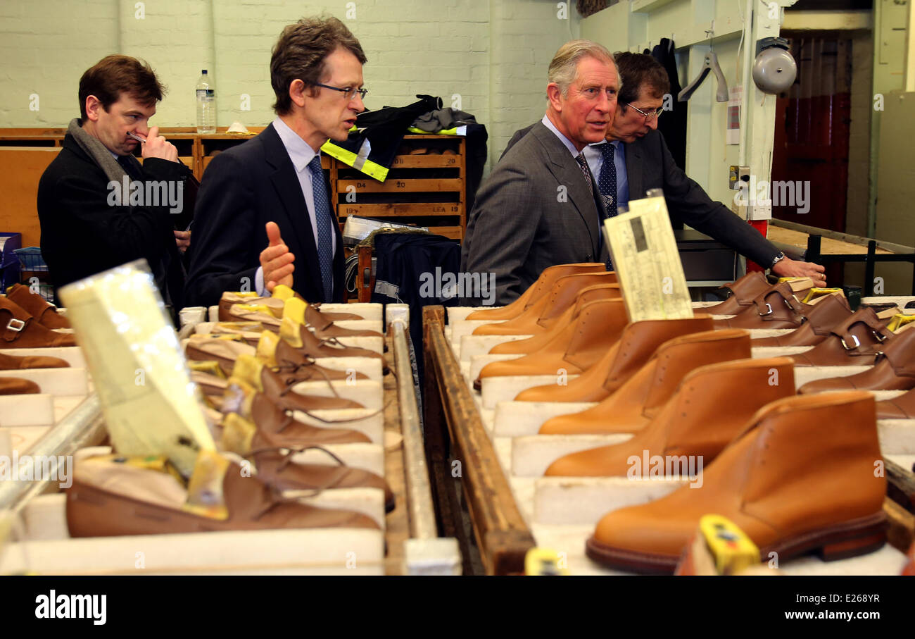 Britain's Prince Charles, Prince of Wales during a tour of footwear ...