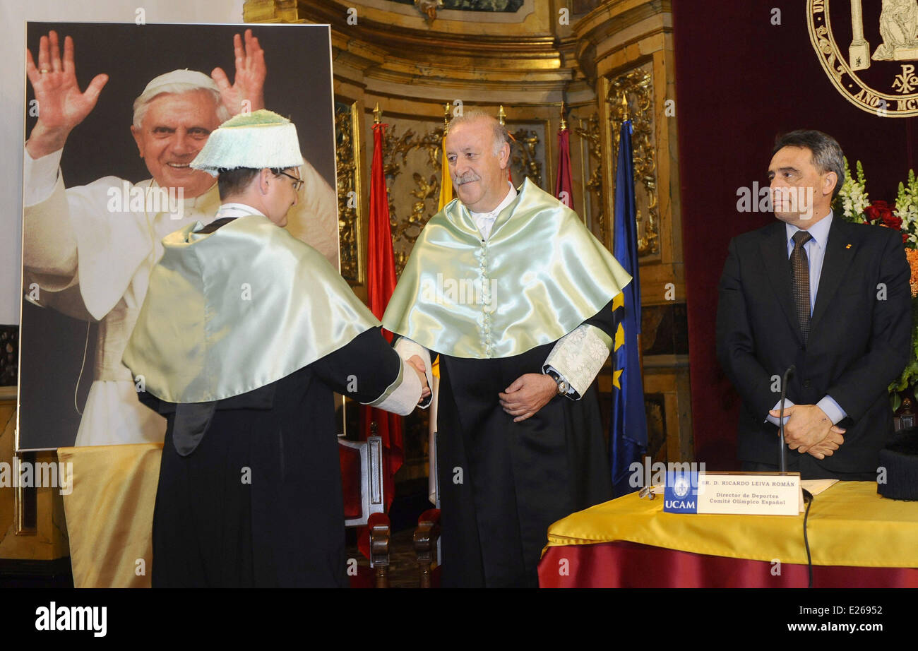 Spain football manager Vicente del Bosque receives an honorary degree ...
