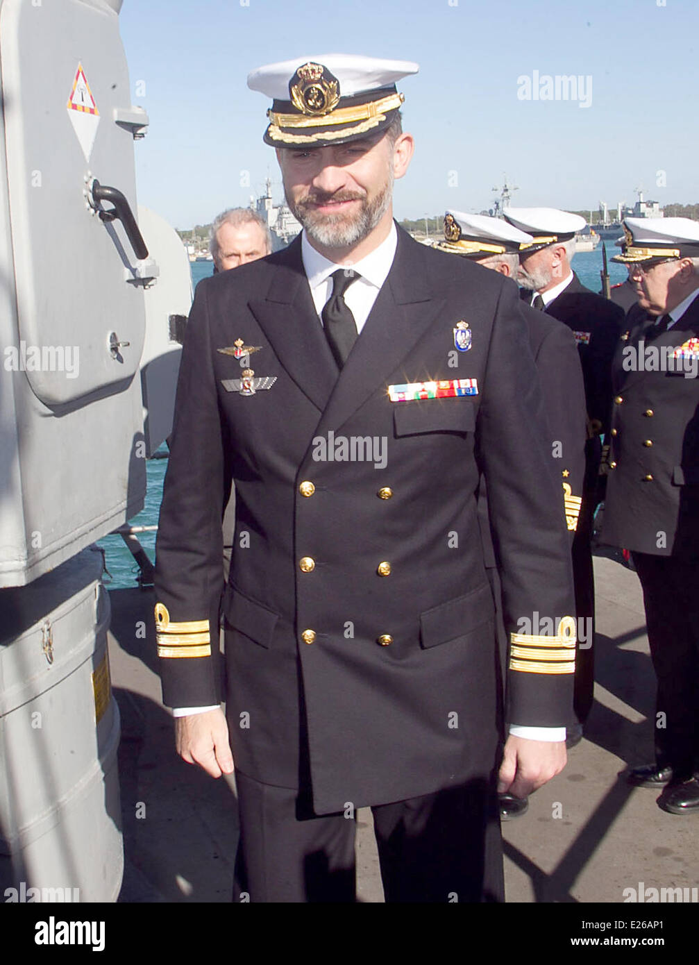 Prince Felipe of Spain attends the farewell ceremony of the aircraft ...
