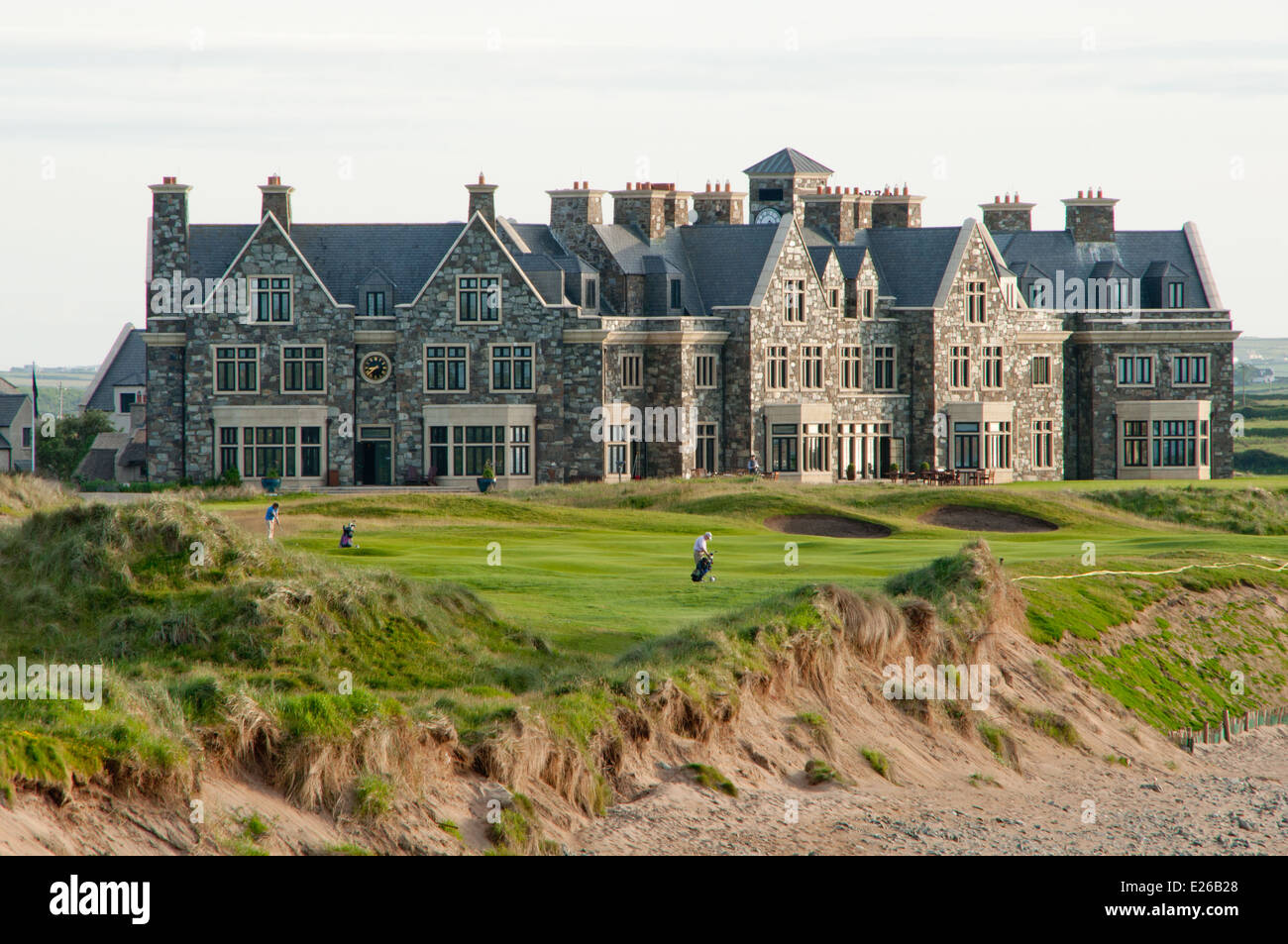 Playing the final hole at Links Golf Resort at Trump Lodge at Doonbeg ...