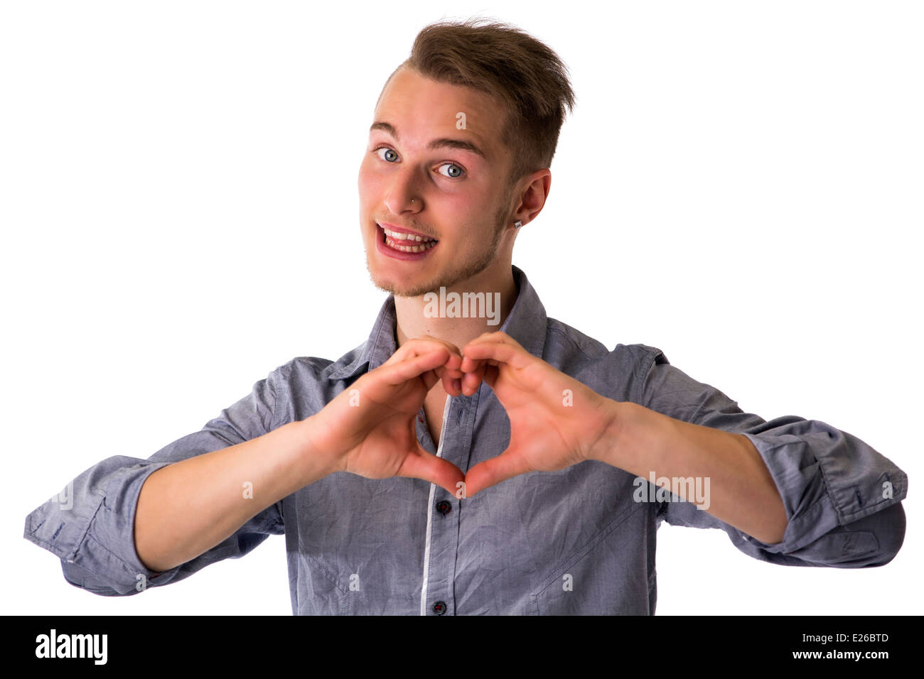 Man showing love sign hands hi-res stock photography and images - Alamy