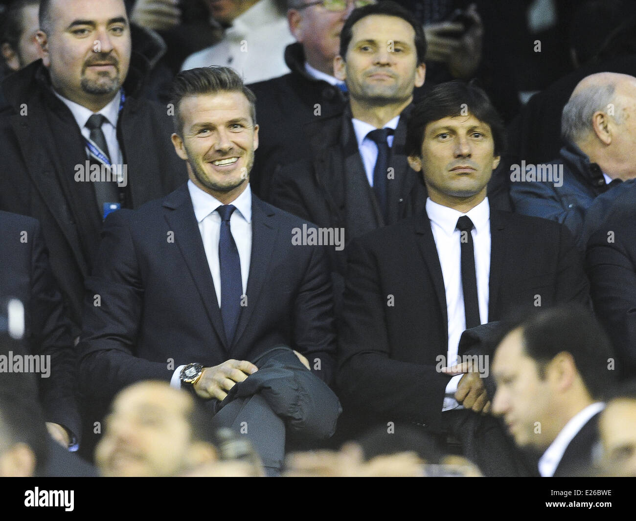 David Beckham seen arriving in Valencia with his new team Paris Saint ...