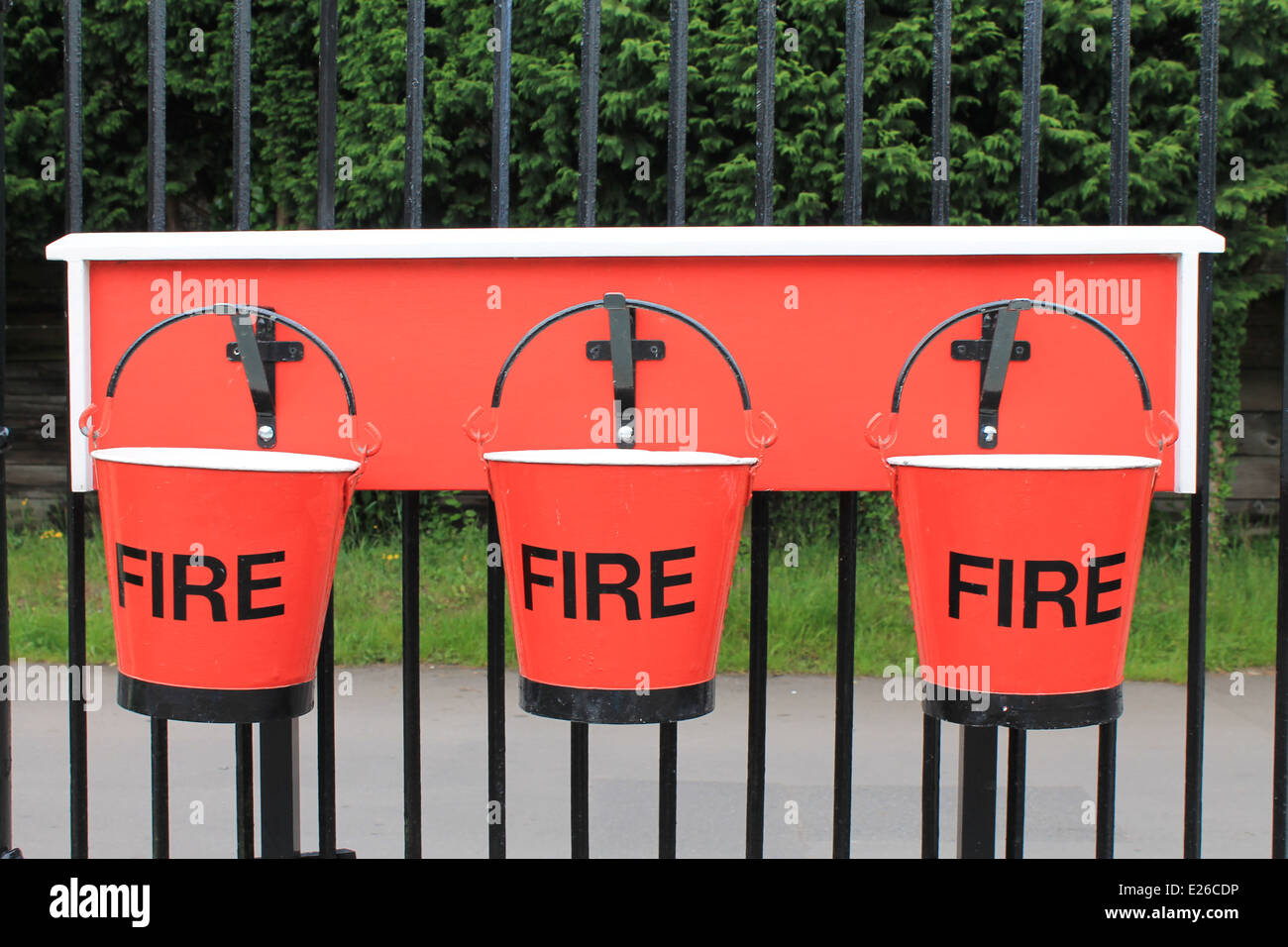 An old fashioned fire defence Stock Photo - Alamy