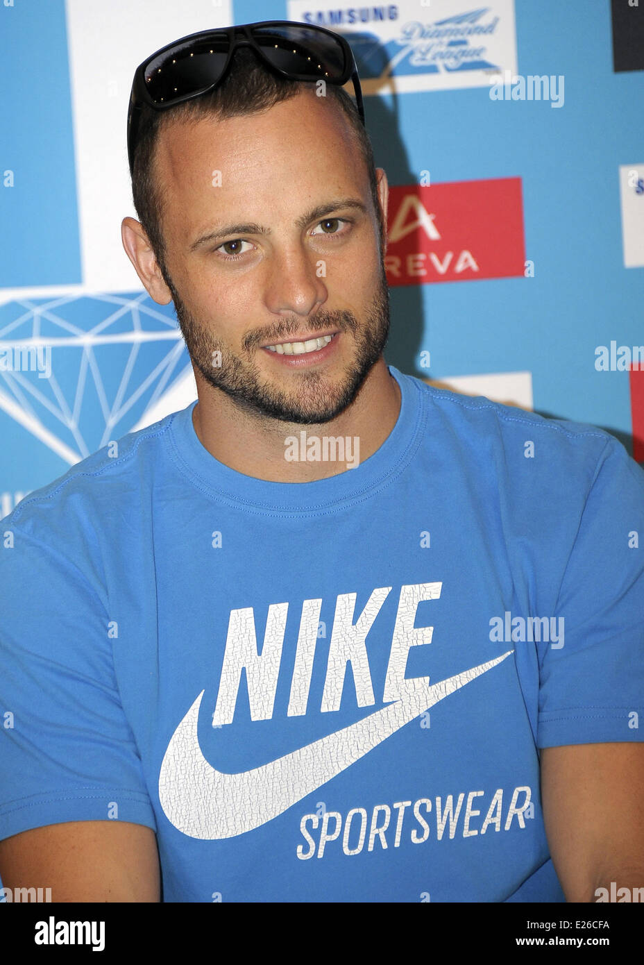 South African Paralympic runner Oscar Pistorius attends the Areva Press ...