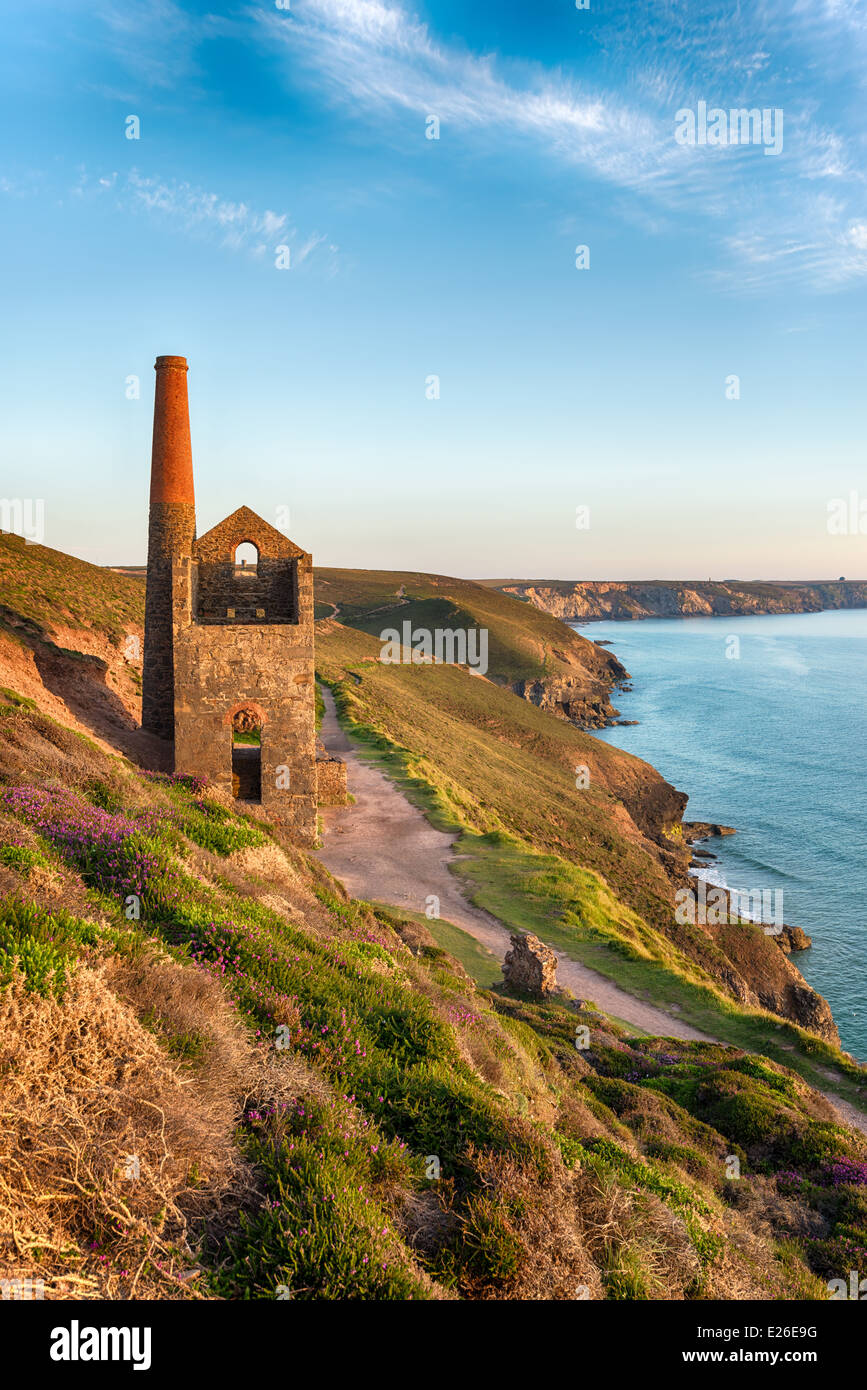 The ruins of Wheal Coates an ancient engine house for a tin mine on the ...