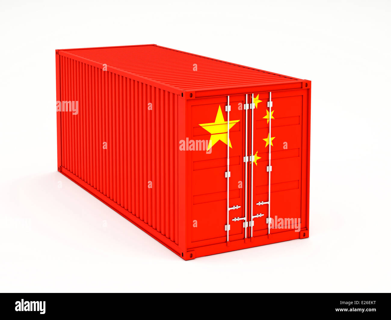 3d image of classic container with china flag Stock Photo - Alamy