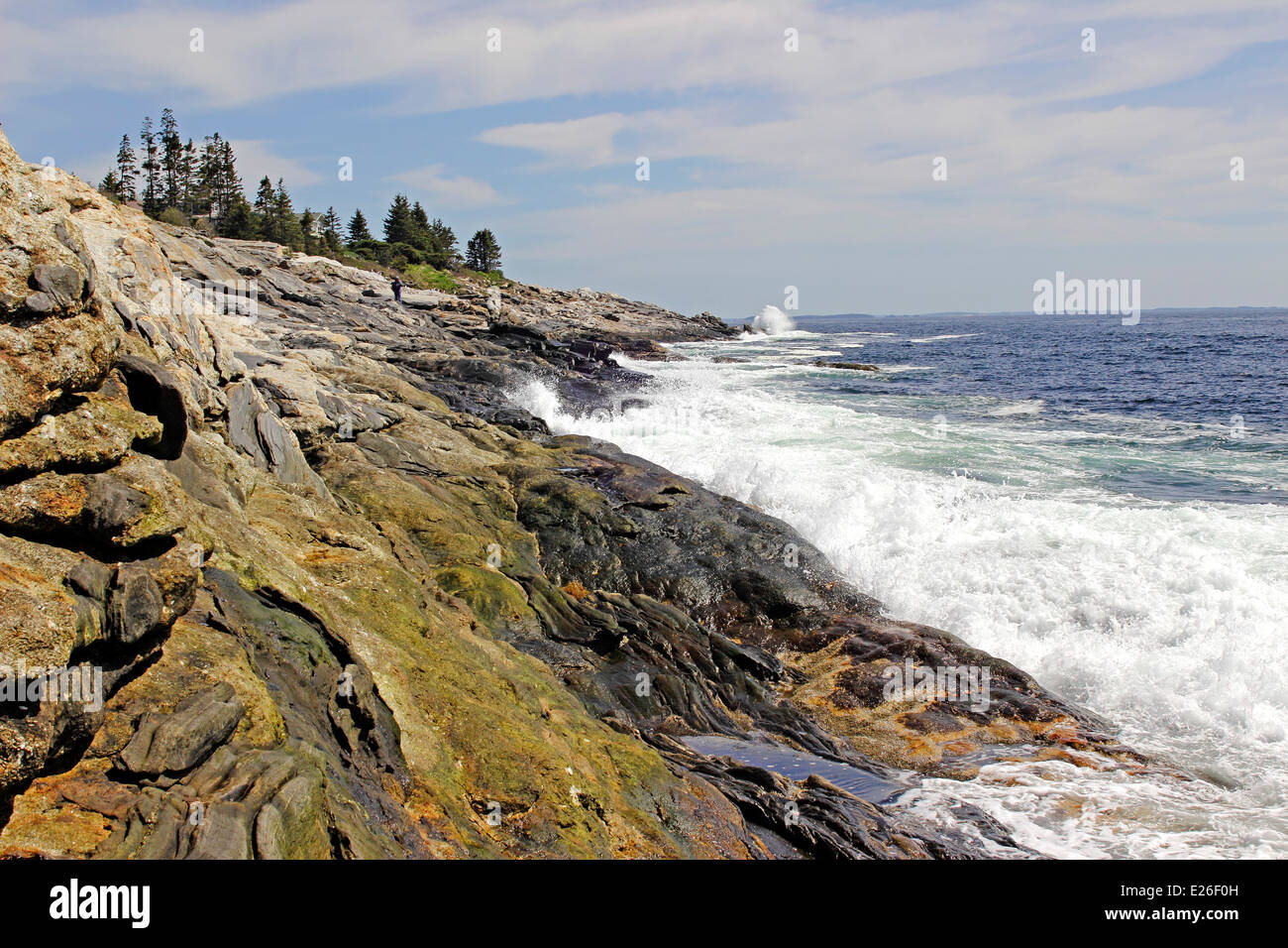 Maine coast Pemaquid Point Stock Photo - Alamy