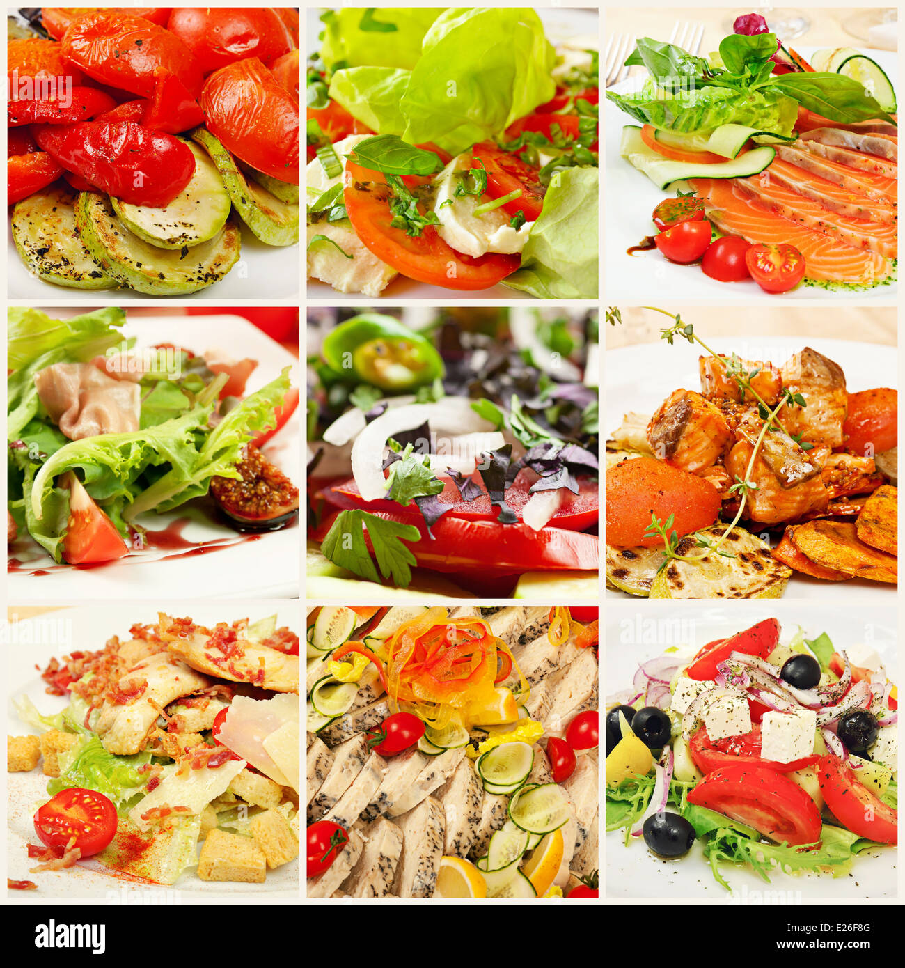 Collage with meals Stock Photo - Alamy