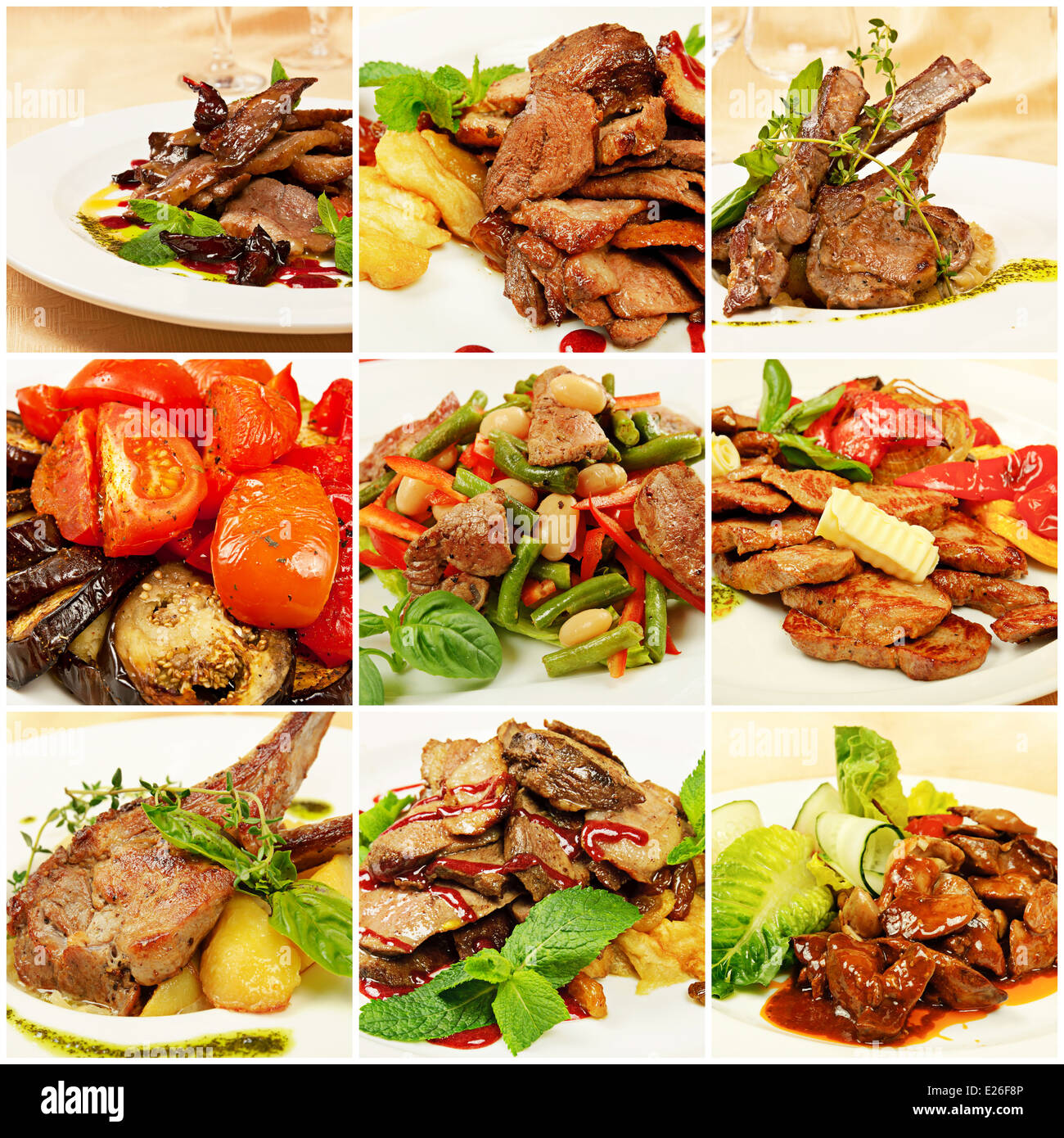 Collage with meals Stock Photo - Alamy