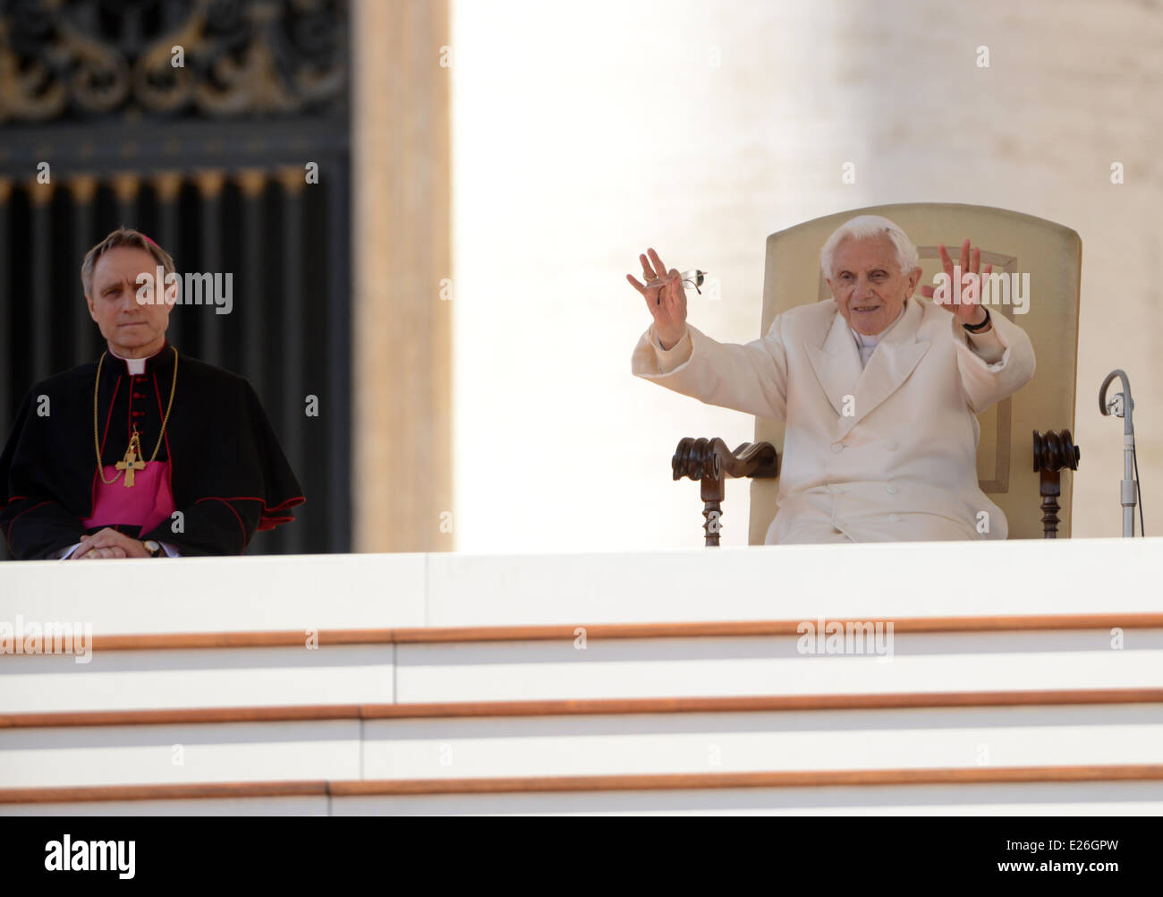 Pope Benedict XVI holds his last general audience before his retirement ...