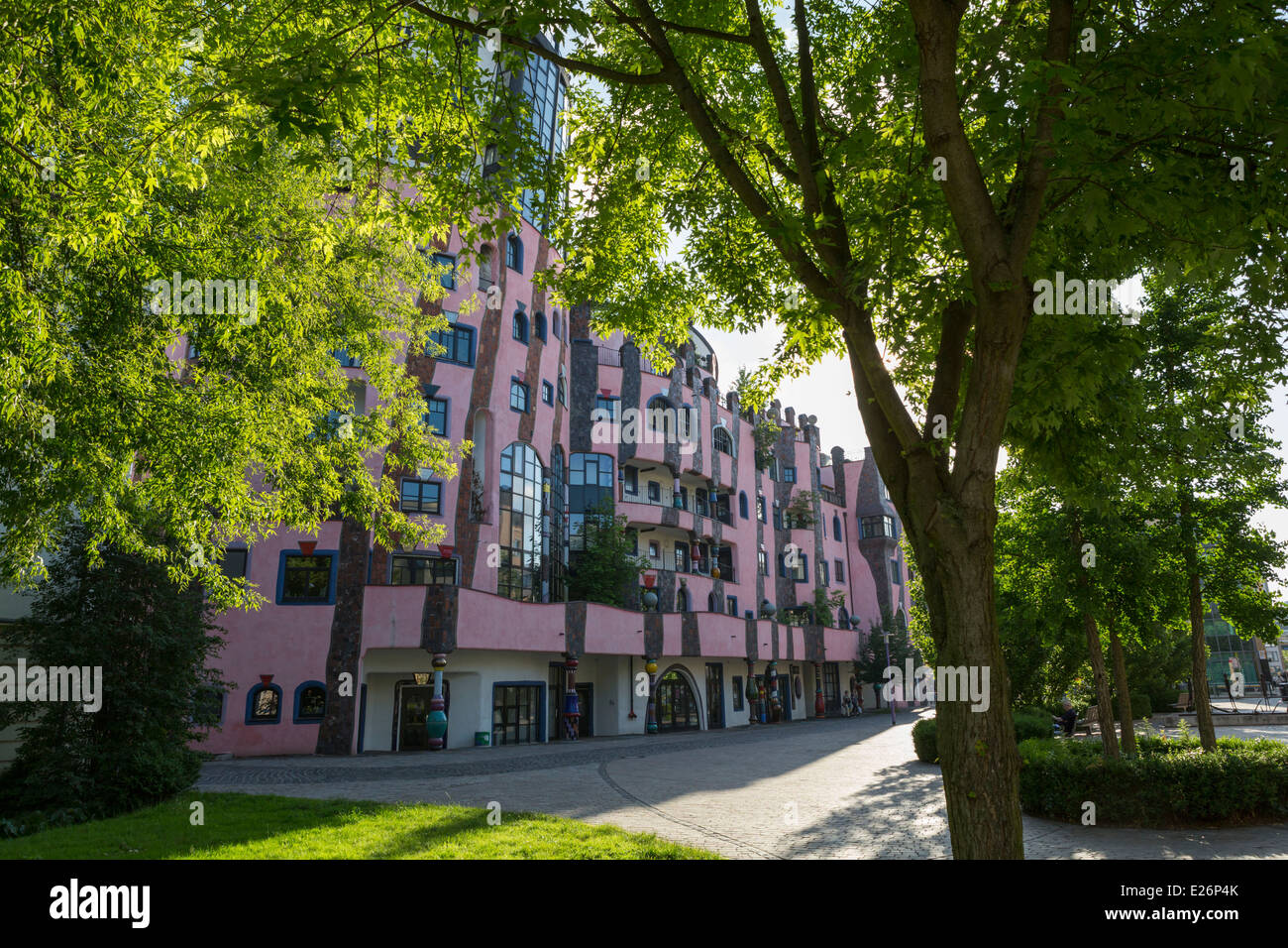 The Green Citadel Hunderwasser building in Magdeburg (Germany Stock ...