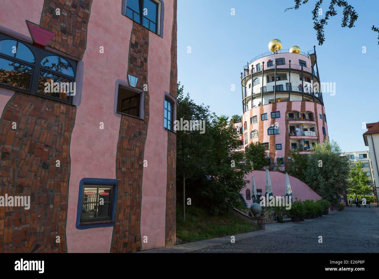 The Green Citadel Hunderwasser building in Magdeburg (Germany Stock ...