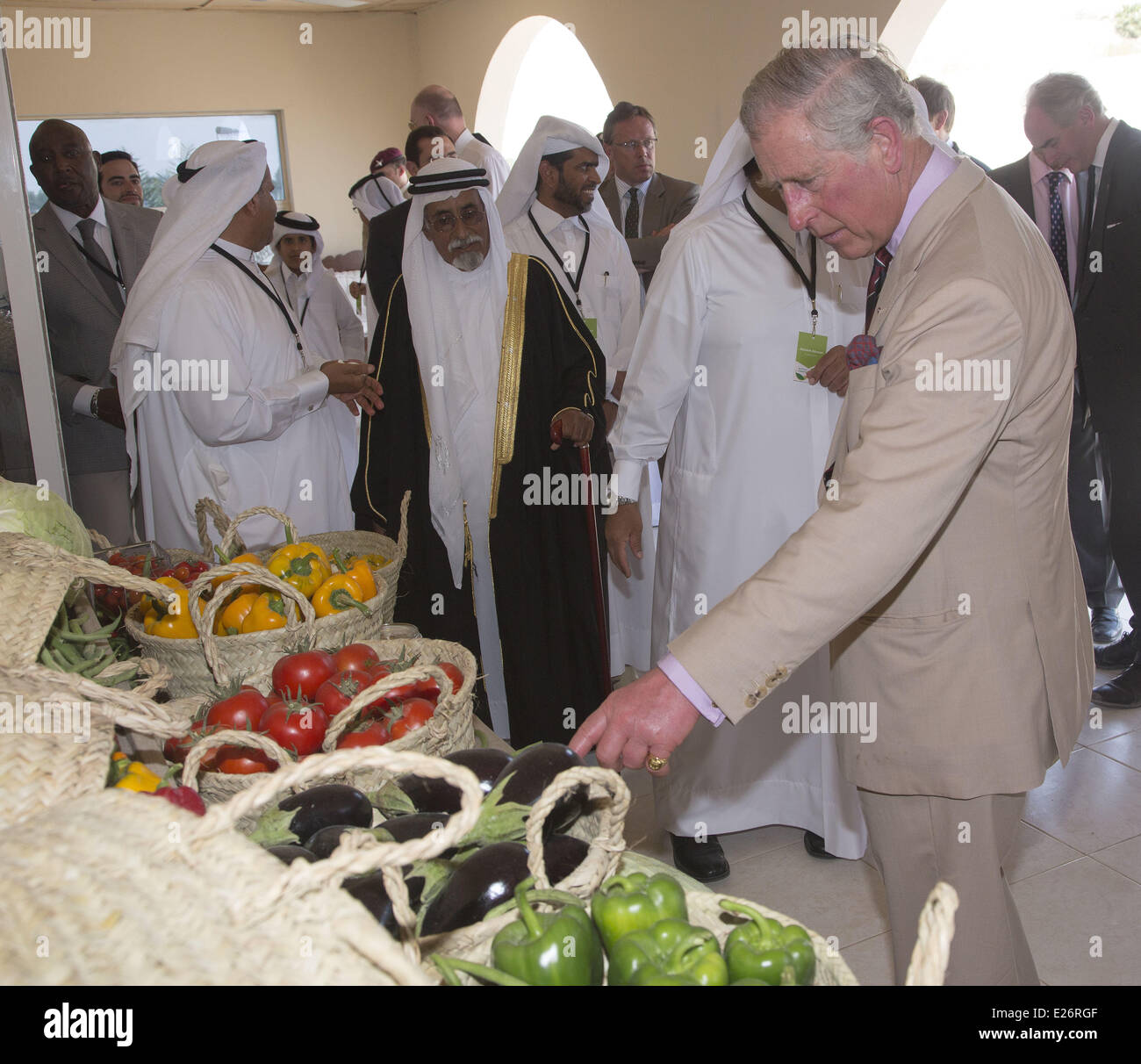 Prince Charles, HRH The Prince of Wales visits the Al Safwa farm in the ...
