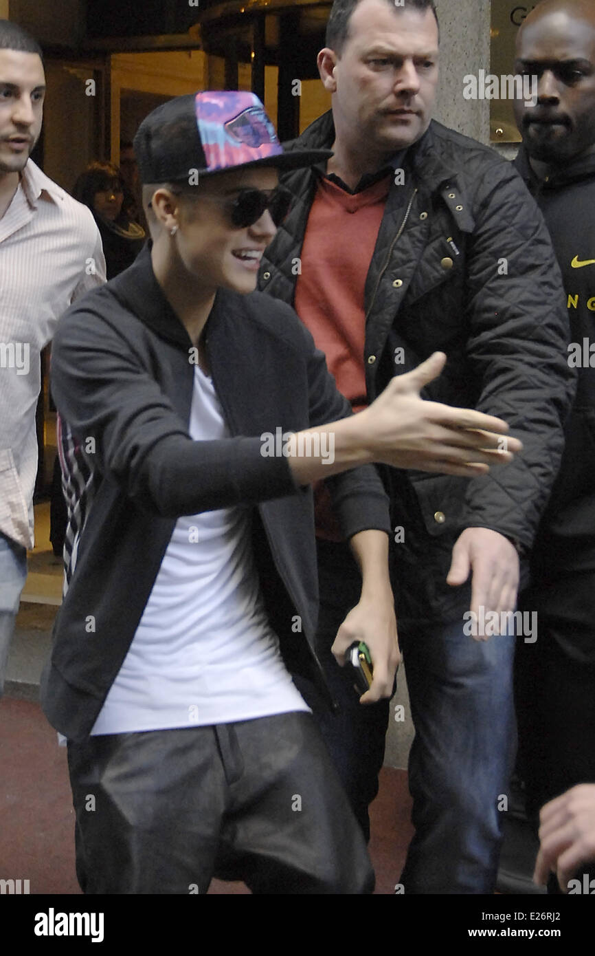 Justin Bieber seen leaving his hotel in Madrid Featuring: Justin Bieber ...