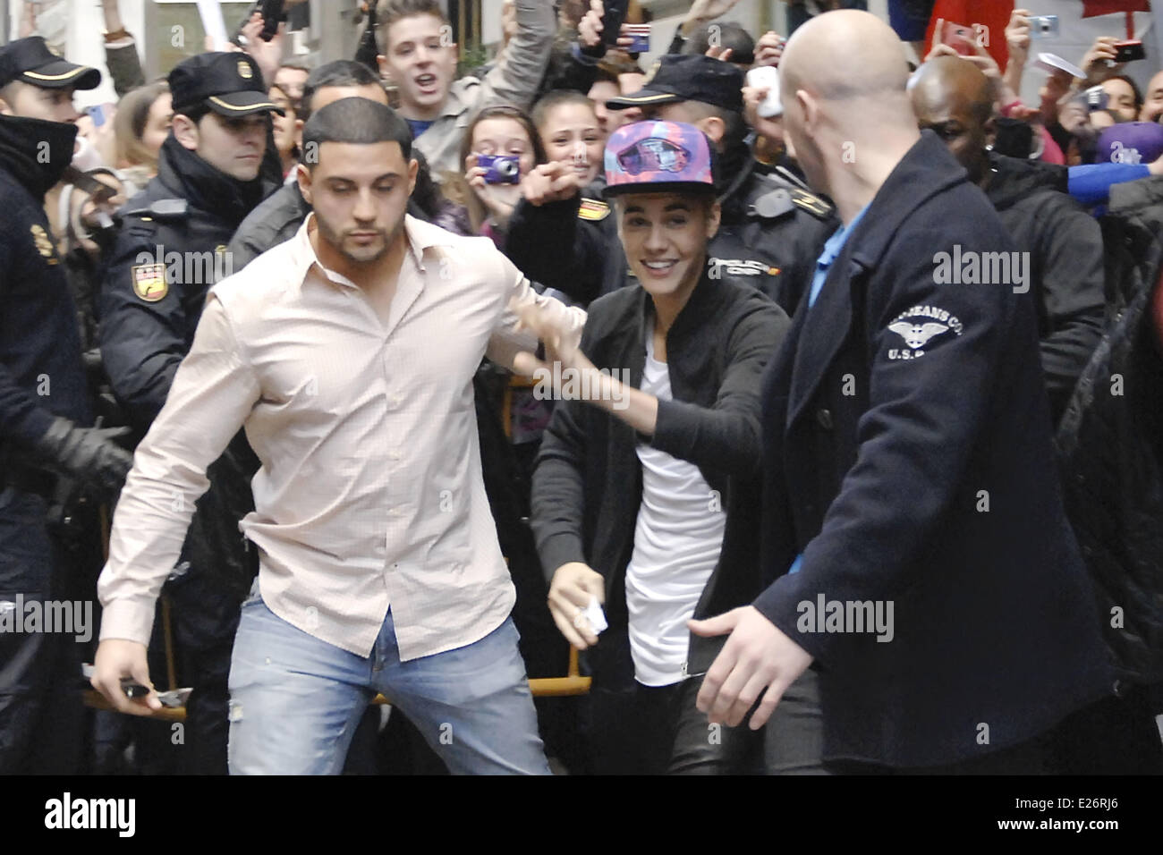 Justin Bieber seen leaving his hotel in Madrid Featuring: Justin Bieber ...