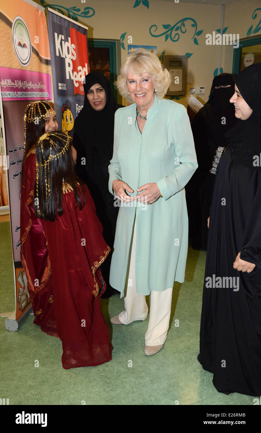 Britain's Camilla, HRH The Duchess of Cornwall visit the Amna Al Jaidah ...