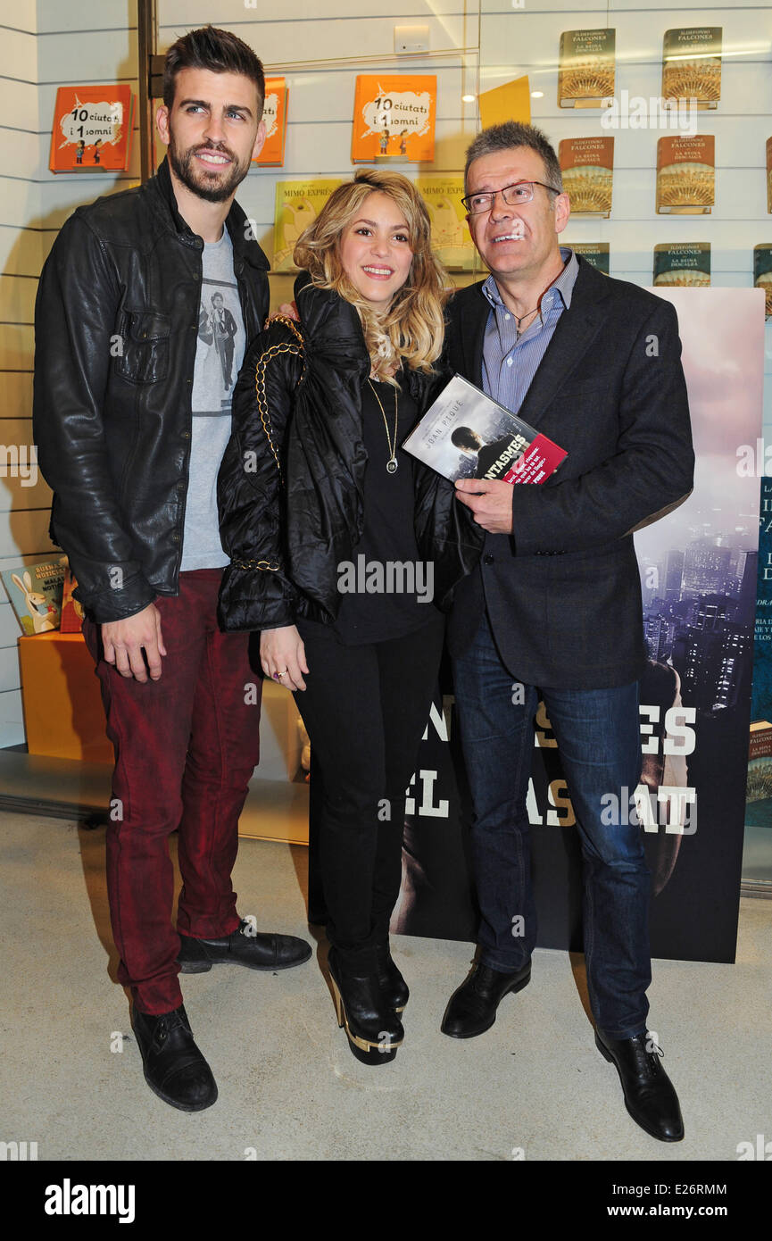 Shakira and her footballer boyfriend Gerard Pique attend the launch of ...