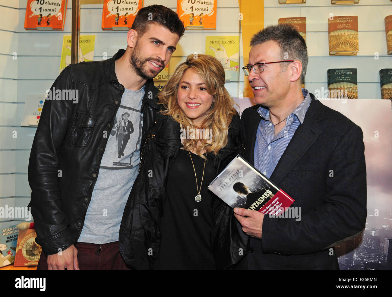 Shakira and her footballer boyfriend Gerard Pique attend the launch of ...