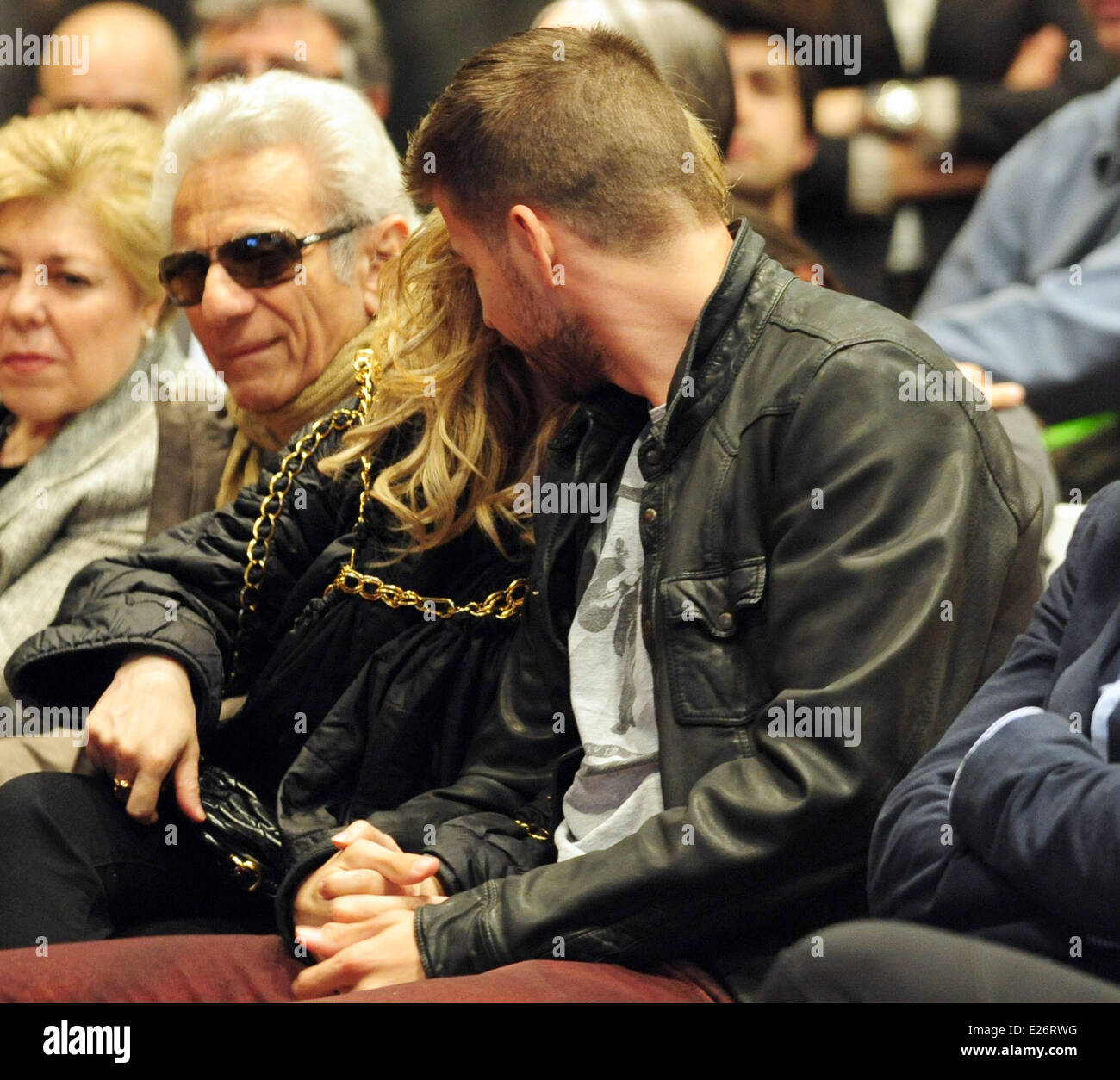 Shakira and her footballer boyfriend Gerard Pique attend the launch of ...