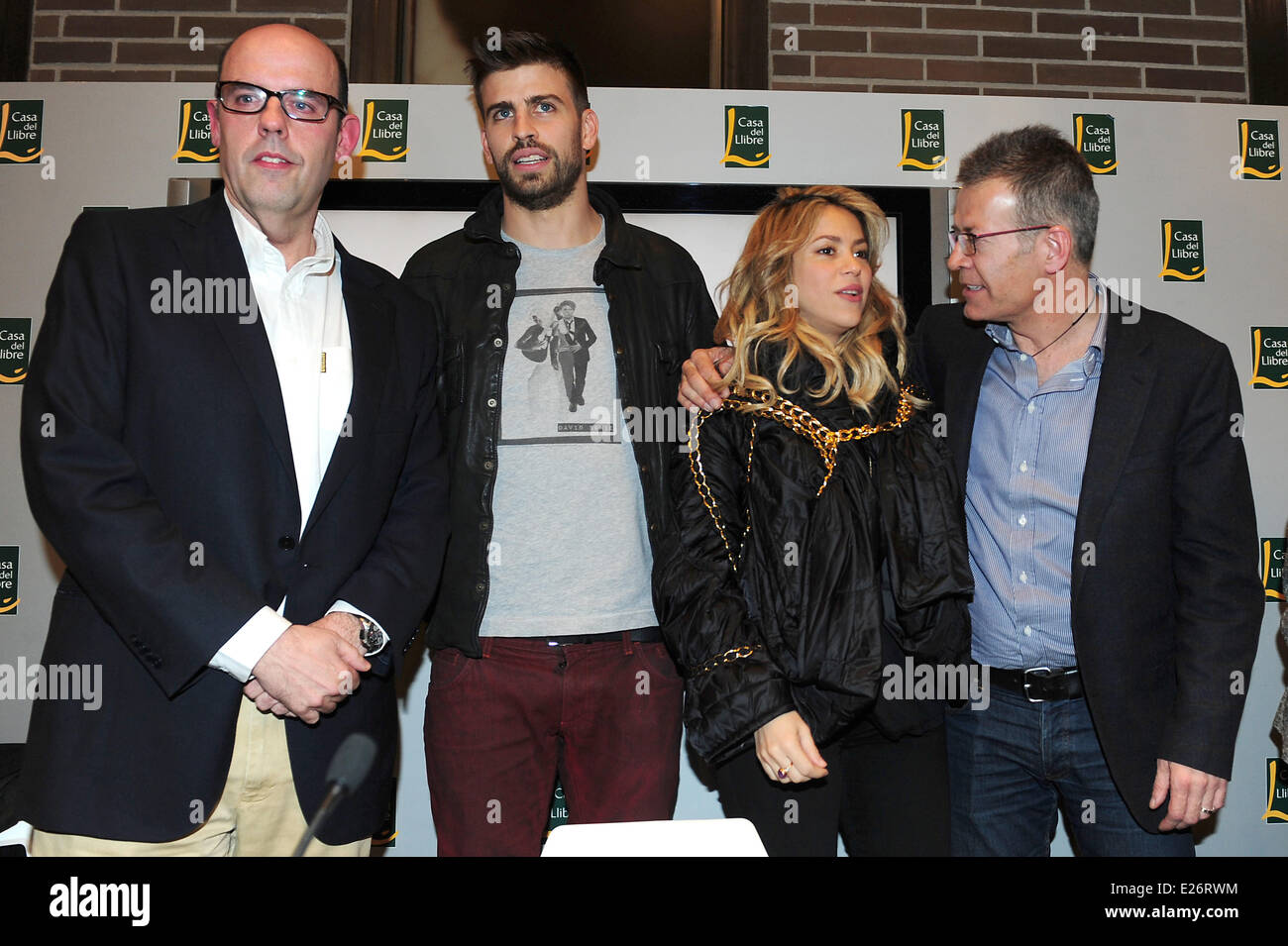 Shakira and her footballer boyfriend Gerard Pique attend the launch of ...