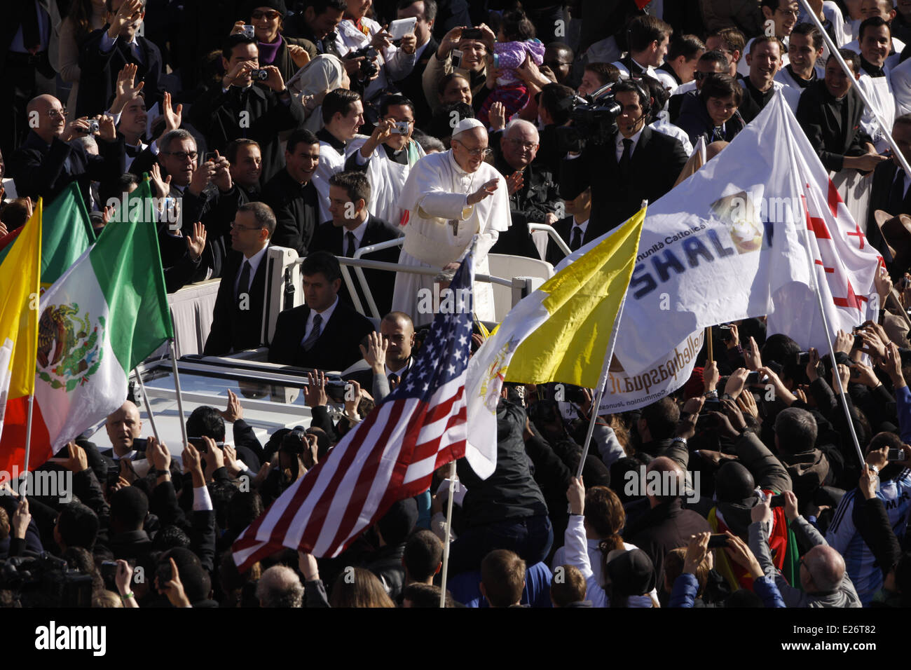 The inauguration of Pope Francis in St Peter's Square Featuring: Pope ...