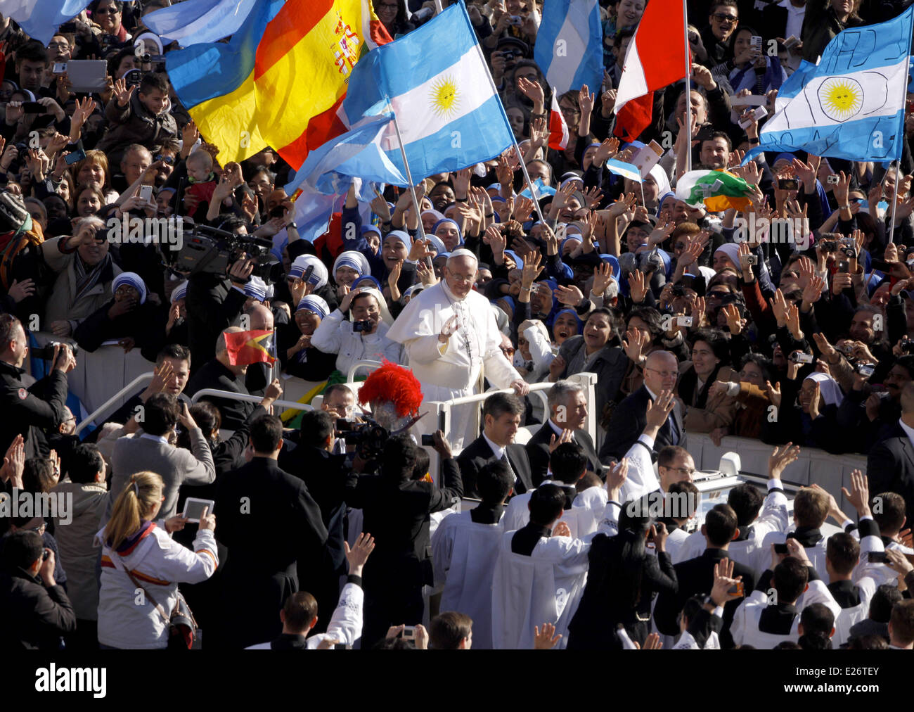 The inauguration of Pope Francis in St Peter's Square Featuring: Pope ...