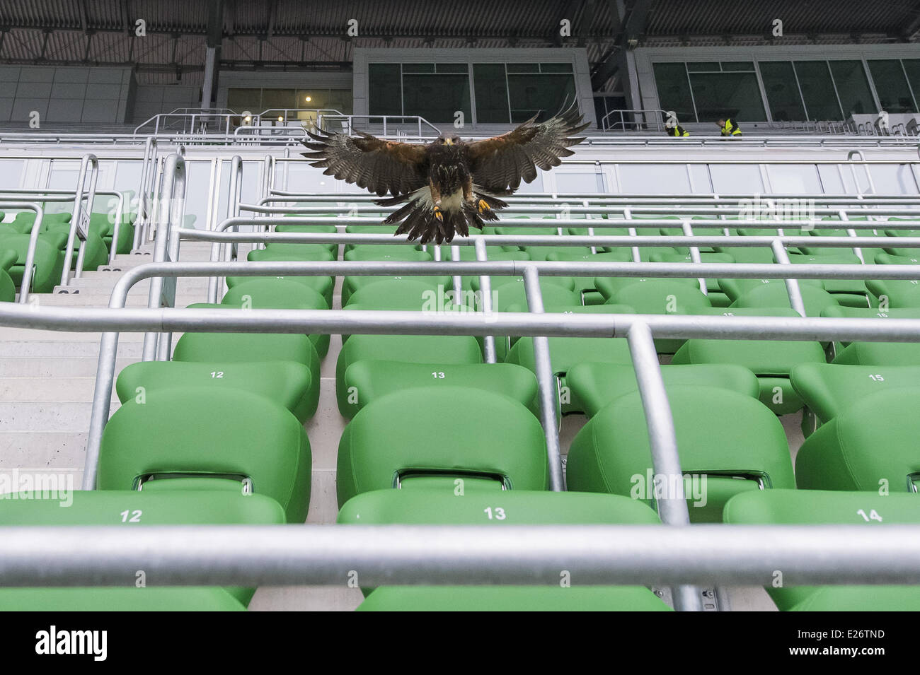 TROJAN HAWK Andrzej Trojan the ground keeper at the Stadion Miejski ...
