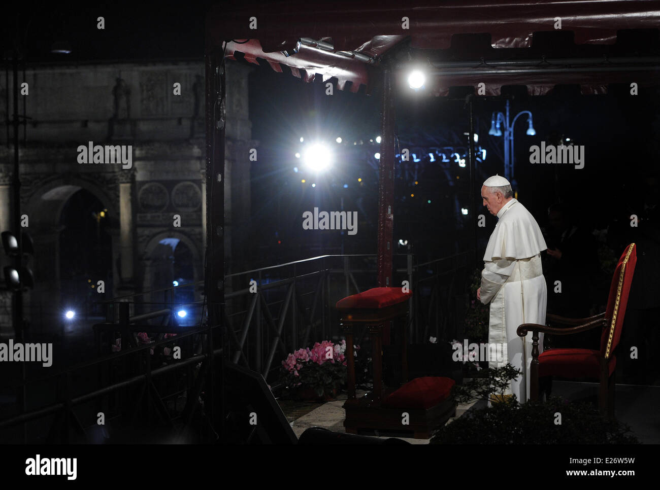 Pope Francis I leads the traditional Good Friday celebration at the ...