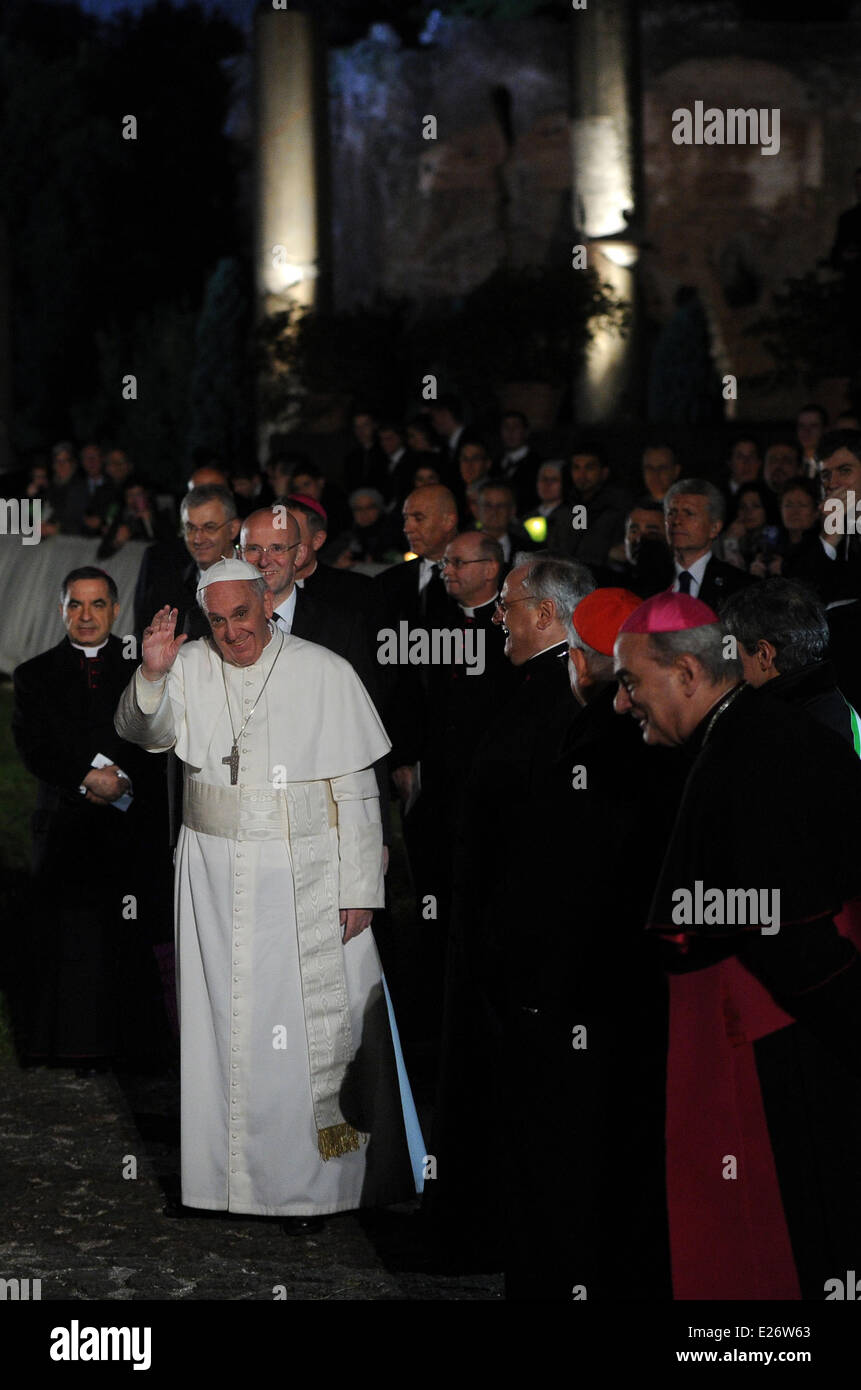 Pope Francis I leads the traditional Good Friday celebration at the ...