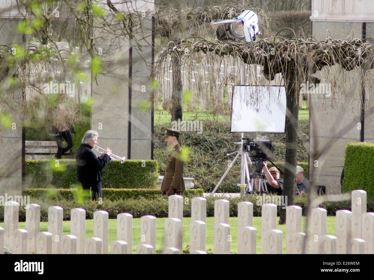 Singer-songwriter Roger Waters films a music video at Cassino War ...
