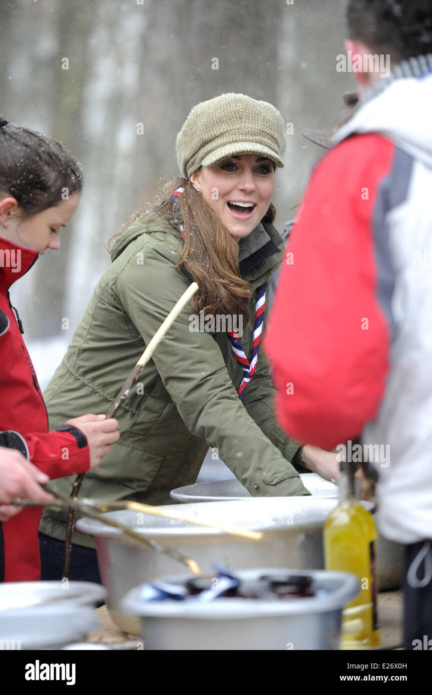 Catherine, Duchess of Cambridge visits Great Tower Scout Campsite in ...