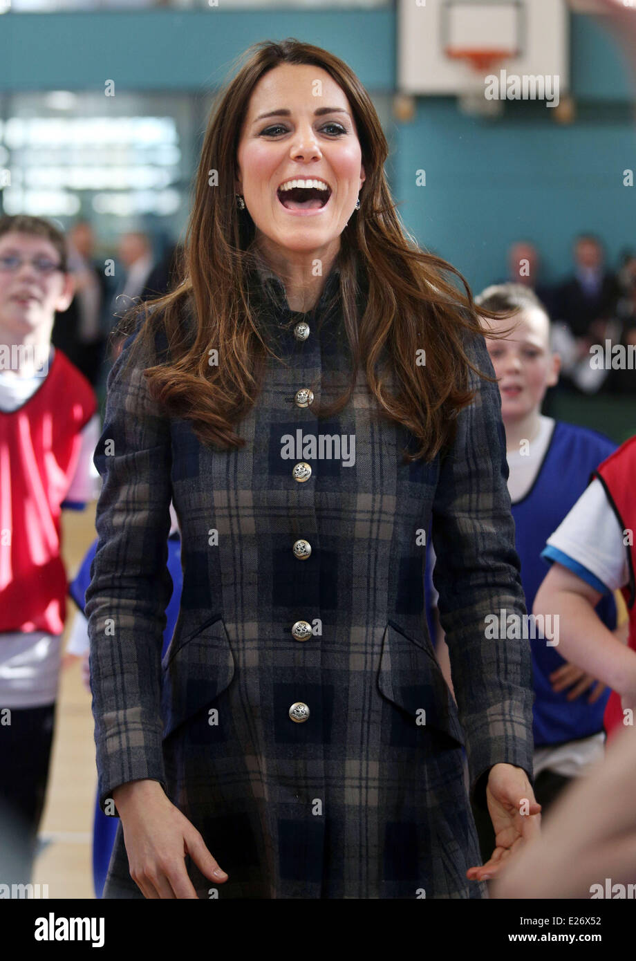 The Duke and Duchess of Cambridge visit the Donald Dewar Leisure Centre ...