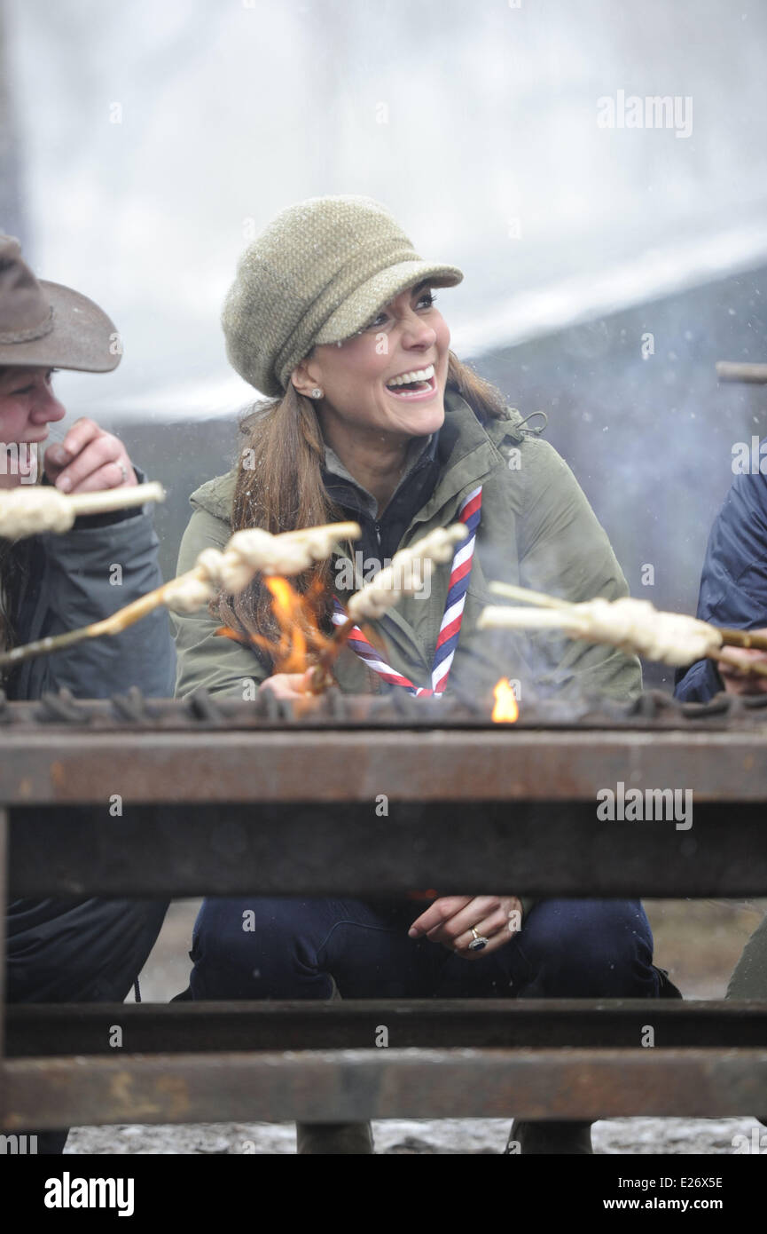 Catherine, Duchess of Cambridge visits Great Tower Scout Campsite in ...