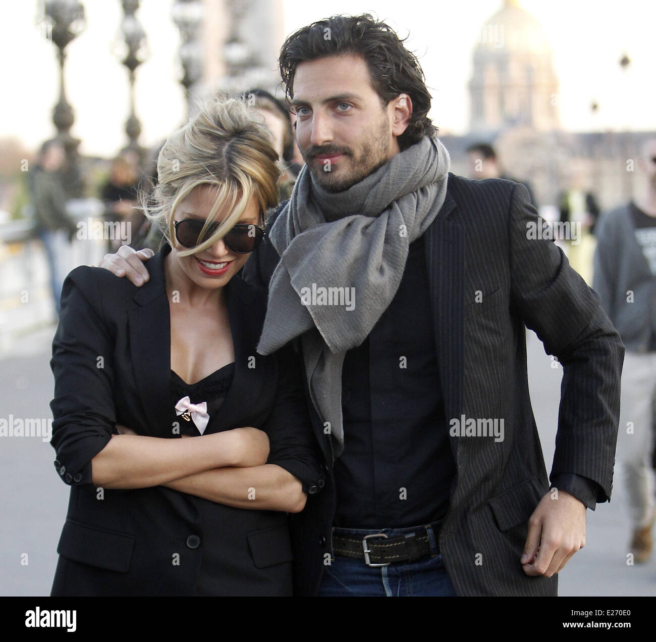 Sylvie van der Vaart and boyfriend Guillaume Zarka on Pont Alexandre ...