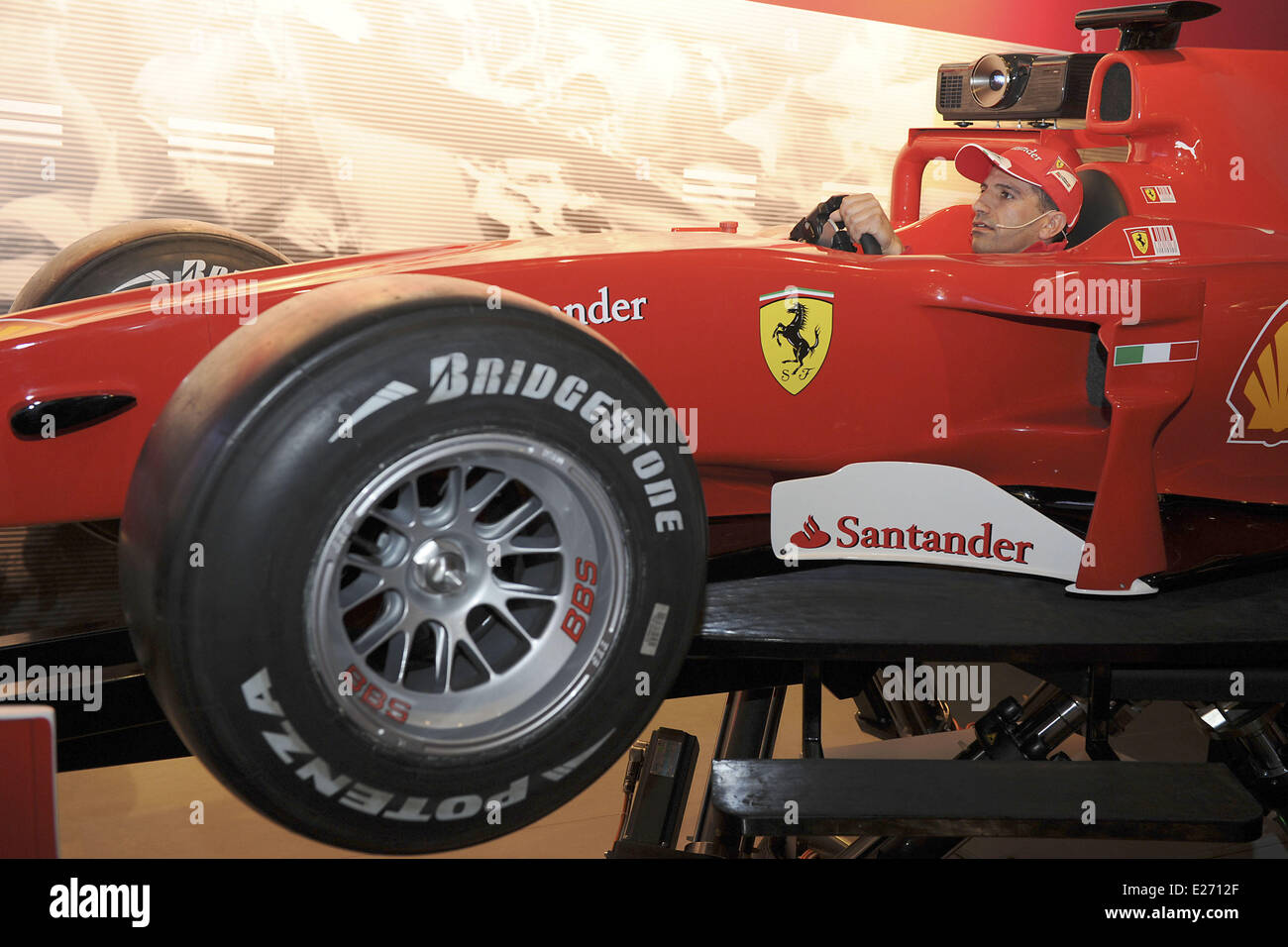 Formula One driver Marc Gene in the presentation of a new simulator ...