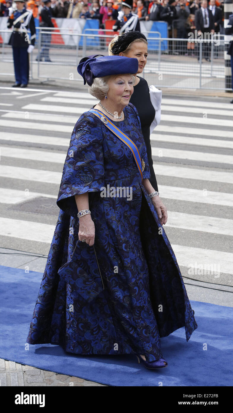 The Dutch Royal family seen after the coronation at Nieuwe Kerk (New ...