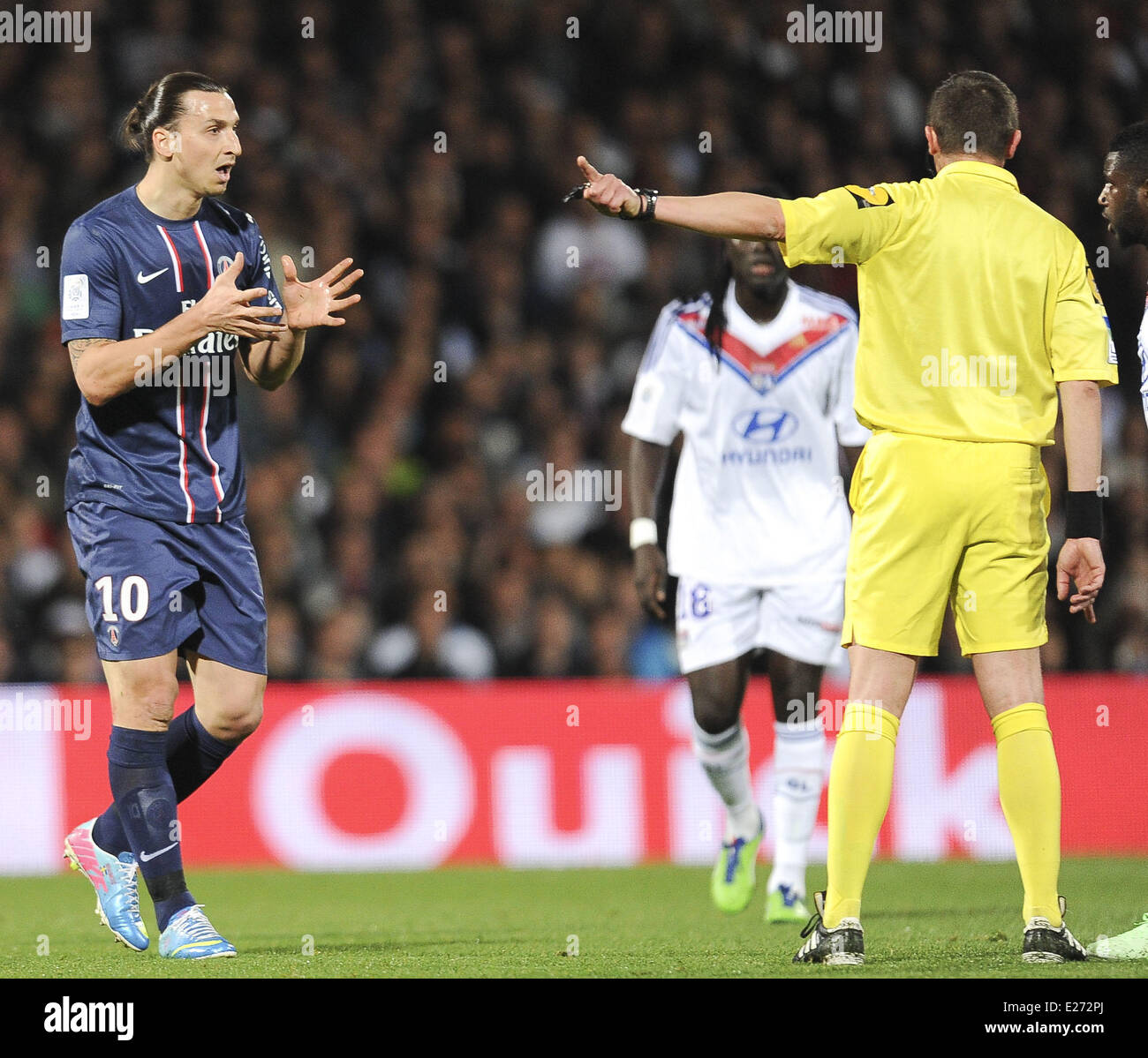 Paris Saint-Germain (PSG) vs. Olympique Lyonnais at Stade de Gerland ...