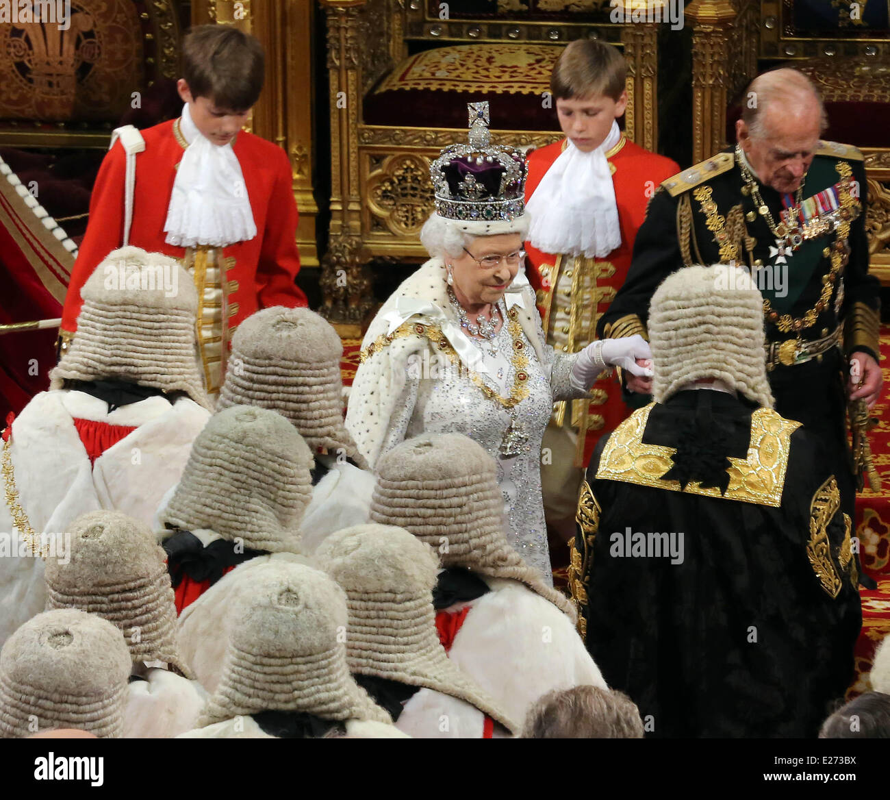Queen Elizabeth II attends the annual State Opening of Parliament ...