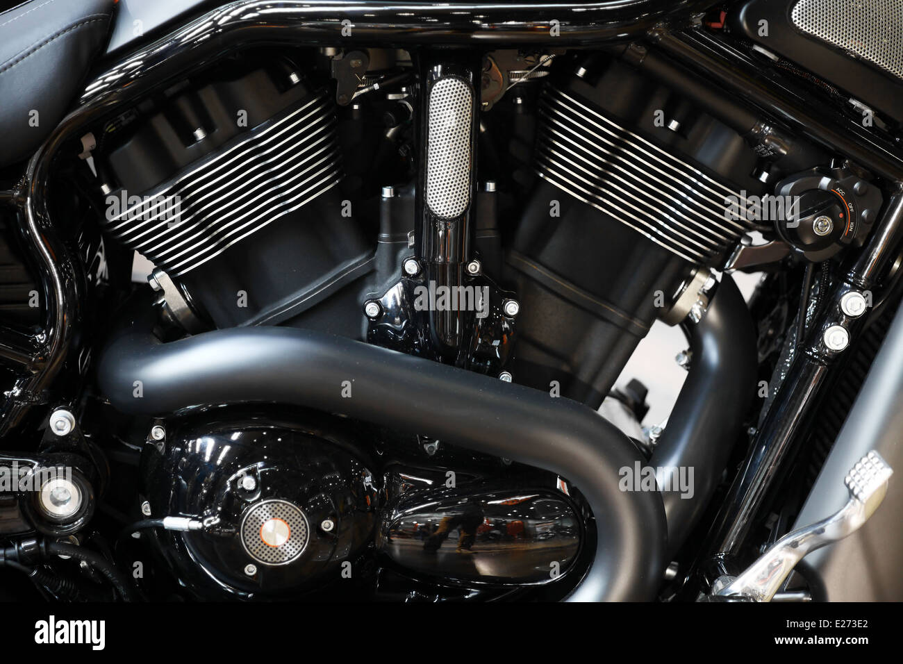 Close-up shot with the engine of a motorcycle Stock Photo - Alamy