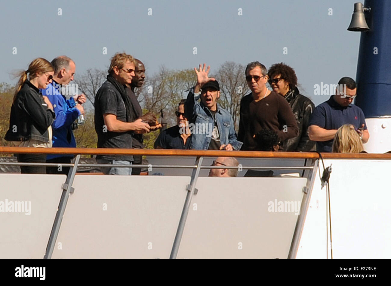 Bruce Springsteen and his crew enjoy a sightseeing tour on a boat in ...