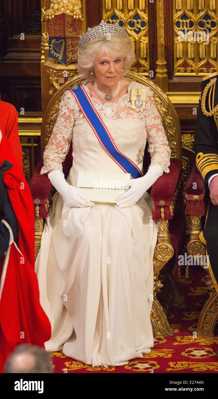 Queen Elizabeth II, attends the annual State Opening of Parliament ...