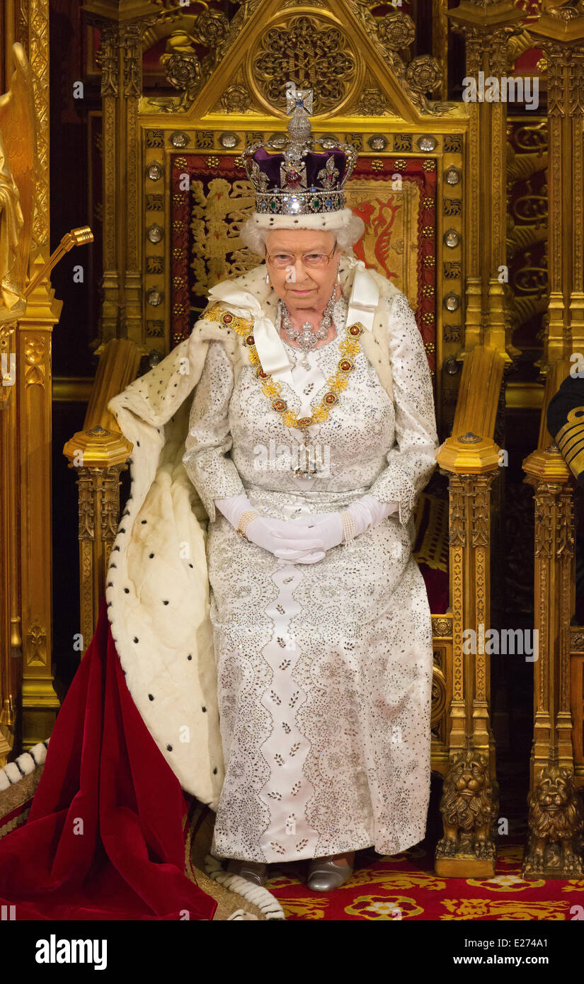 Queen Elizabeth II, attends the annual State Opening of Parliament ...